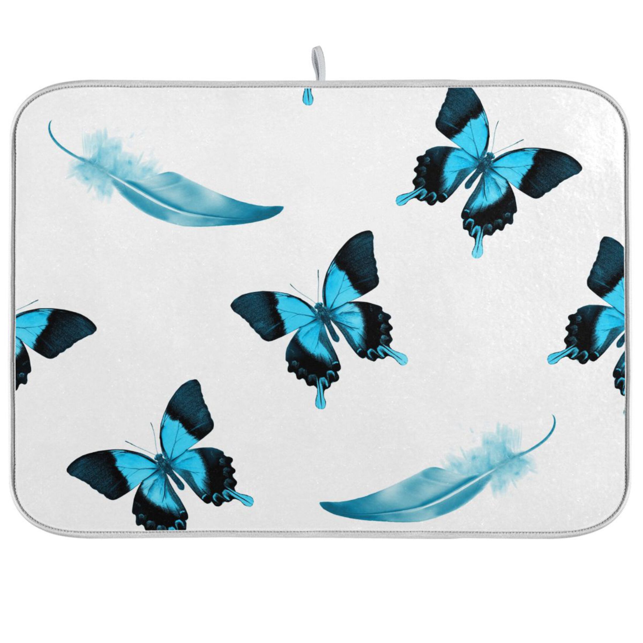Butterflies and Feathers Dish Drying Mat Microfiber Kitchen Pad Large ...