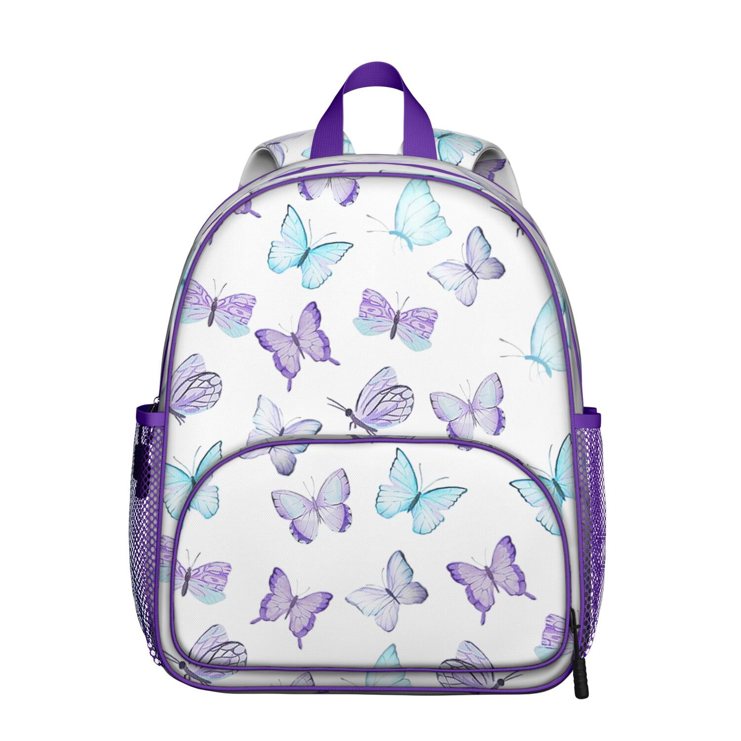 Butterflies and Flowers Student Backpack – Garden Pattern with Colorful ...