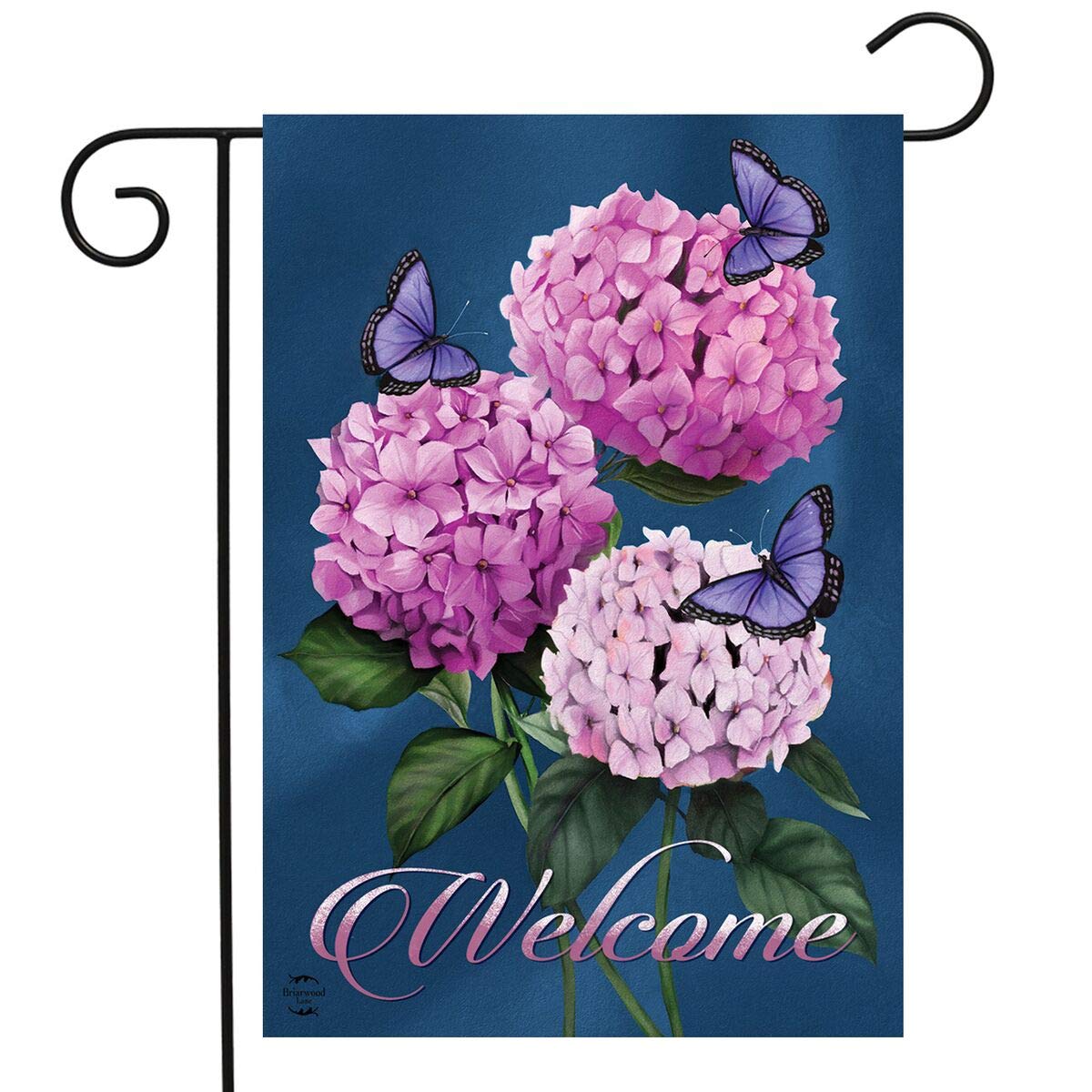 Butterflies and Hydrangeas Spring Garden Flag Welcome Floral - Walmart.com