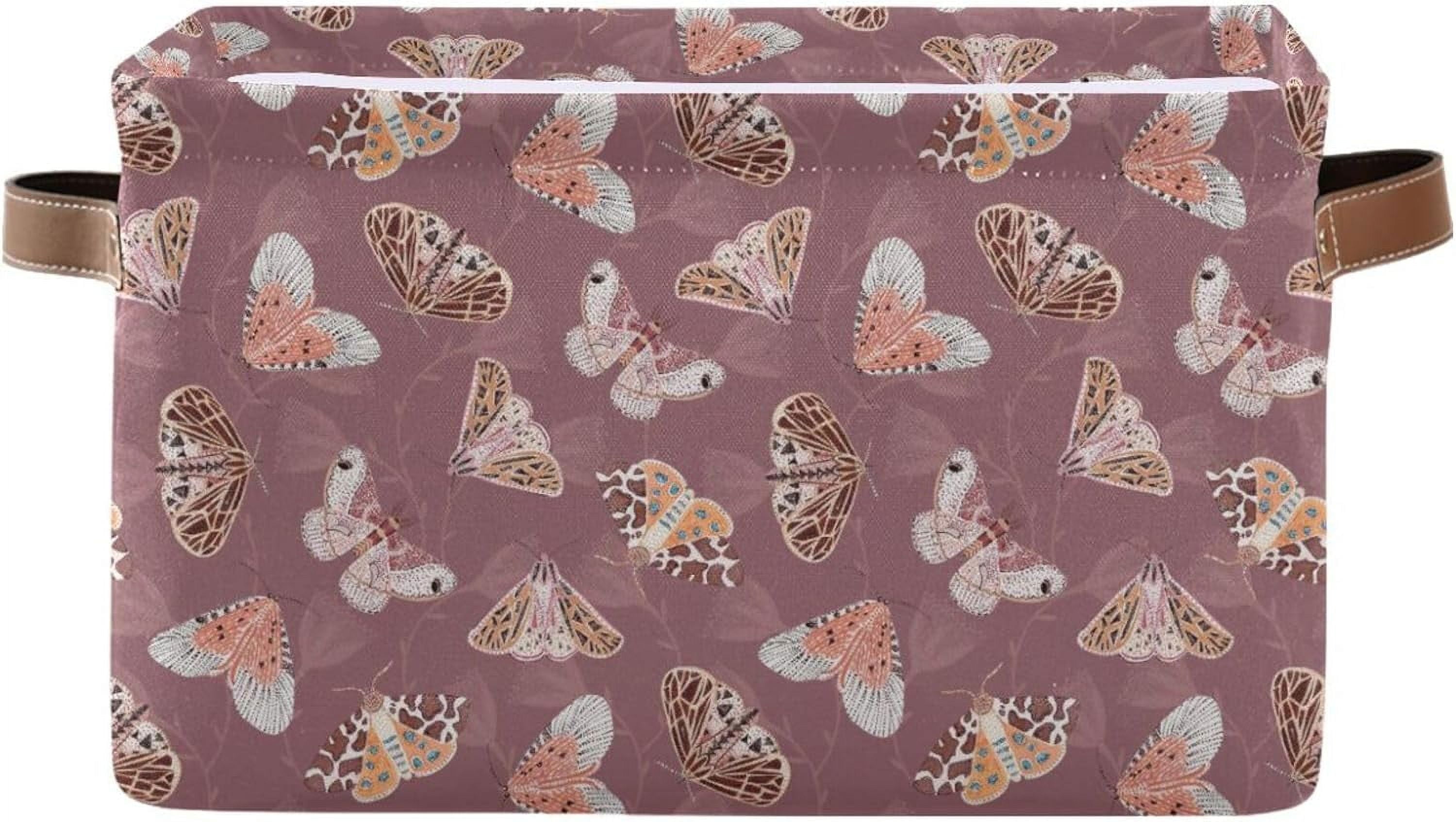 Butterflies and Moths Storage Basket, Durable Canvas Organizer With ...