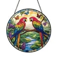 Butterflies and Parrots Floral Suncatcher Window Hanging, Colorful ...
