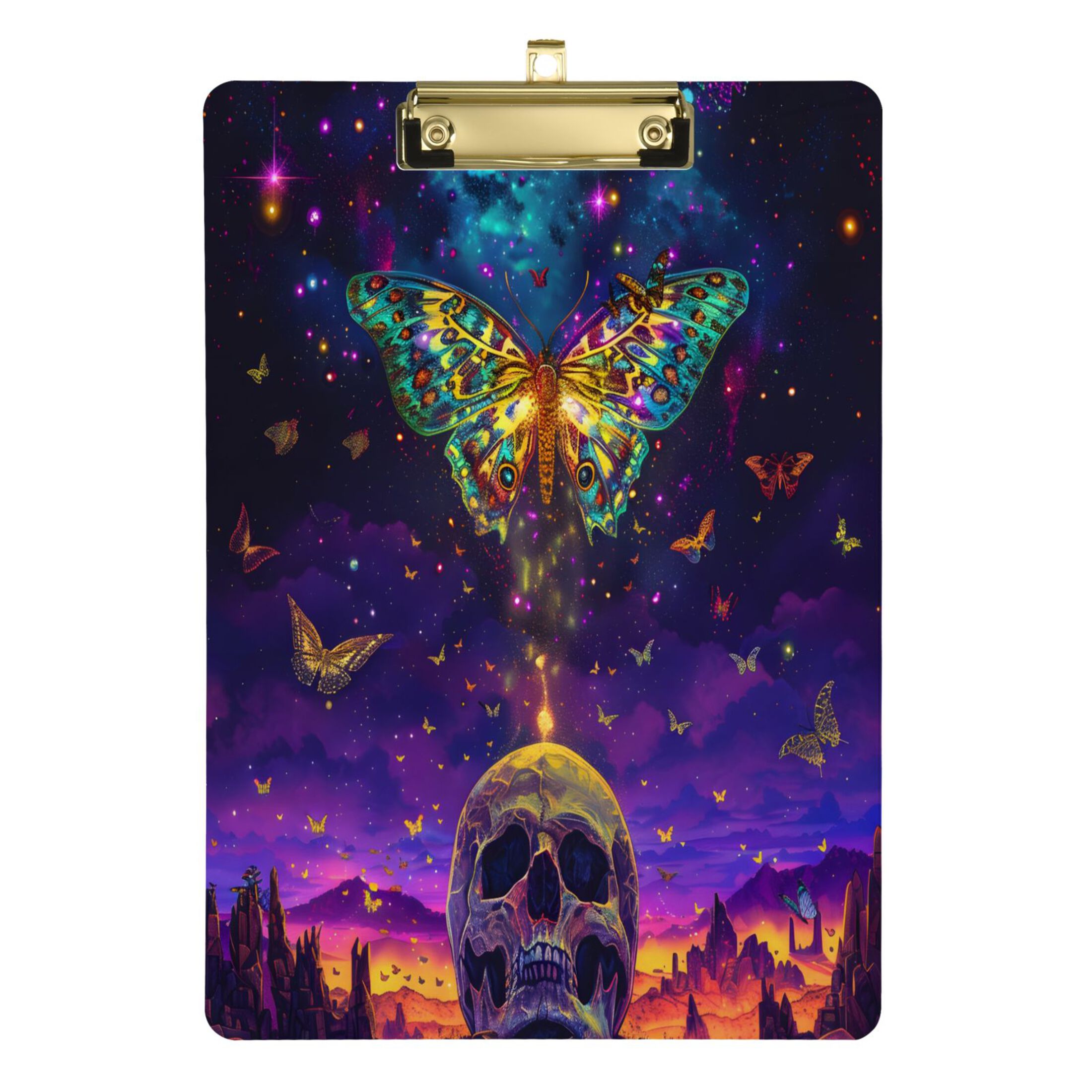 Butterflies and Skull Heads Acrylic Clipboards A4 Standard Letter Size ...