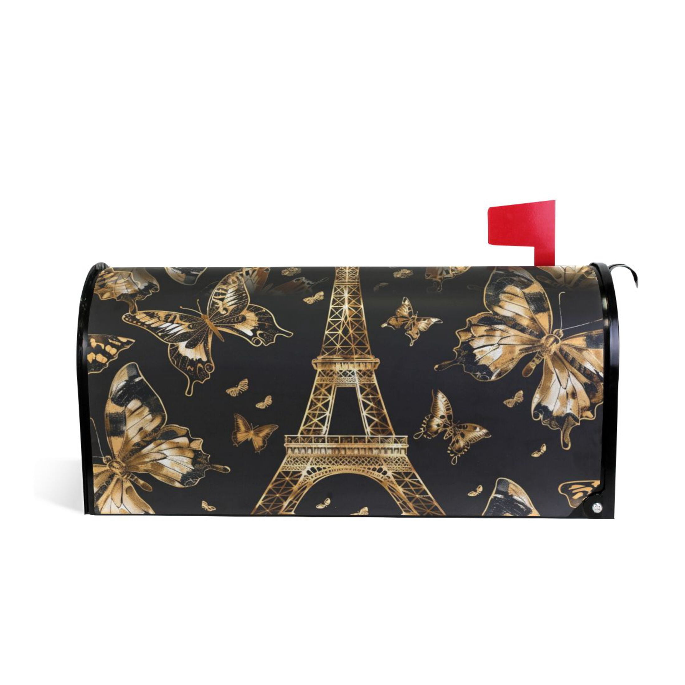 Butterflies and Tower Mailbox Covers Magnetic Post Box Cover Wraps ...