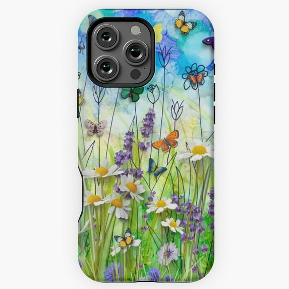 Butterflies and Wildflowers Collage iPhone Case 17 16 15 14 13 12 11 ...