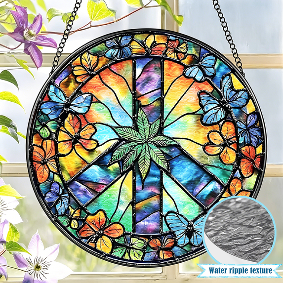 Butterflies flowers green leaf Stained Glass Design. Best Graduation ...