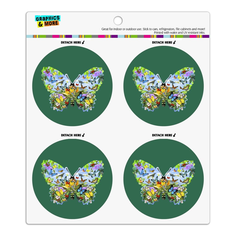 Butterflies in Butterfly Shape Refrigerator Fridge Locker Vinyl Circle ...