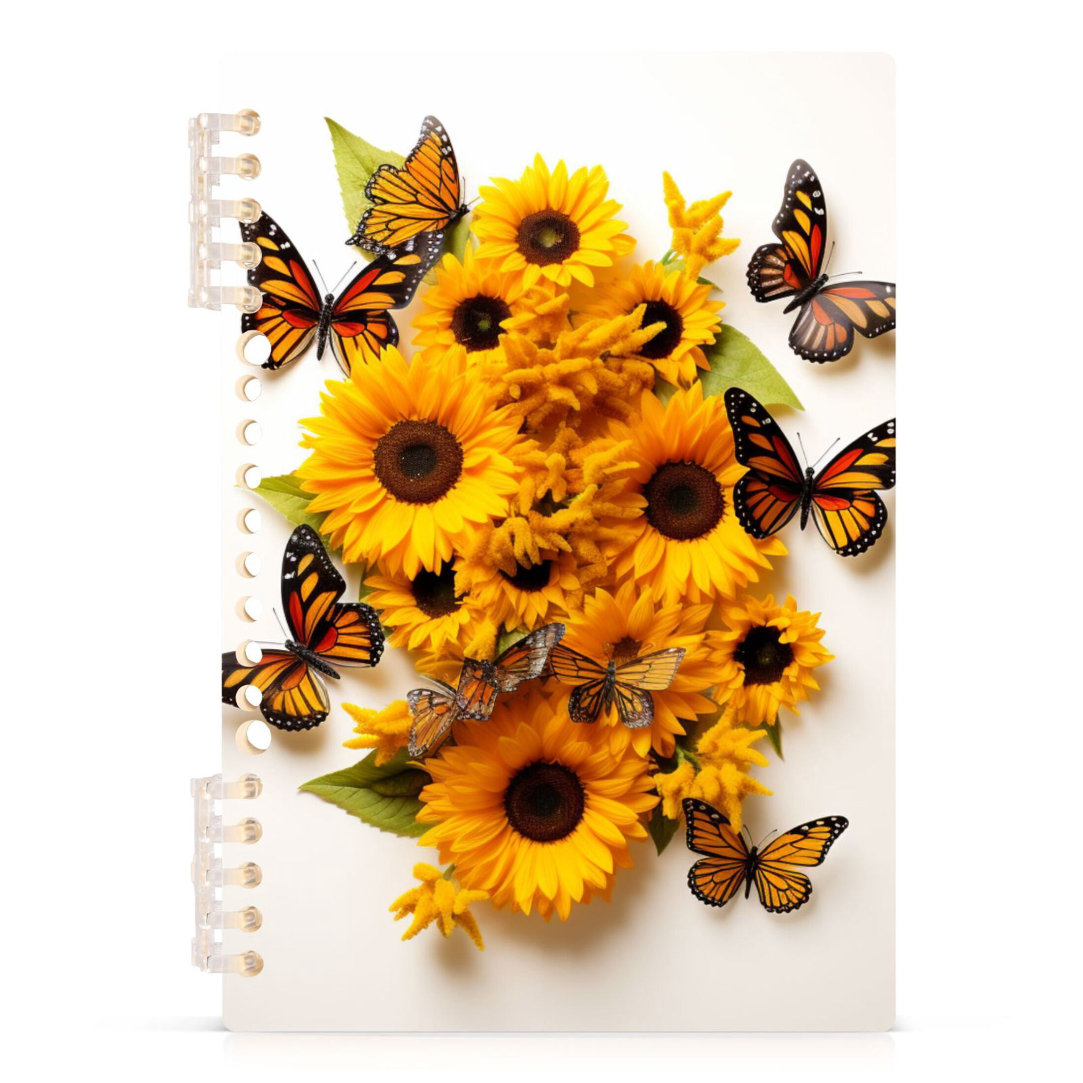 Butterflies in Sunflowers Spiral Journal Notebook College Ruled ...