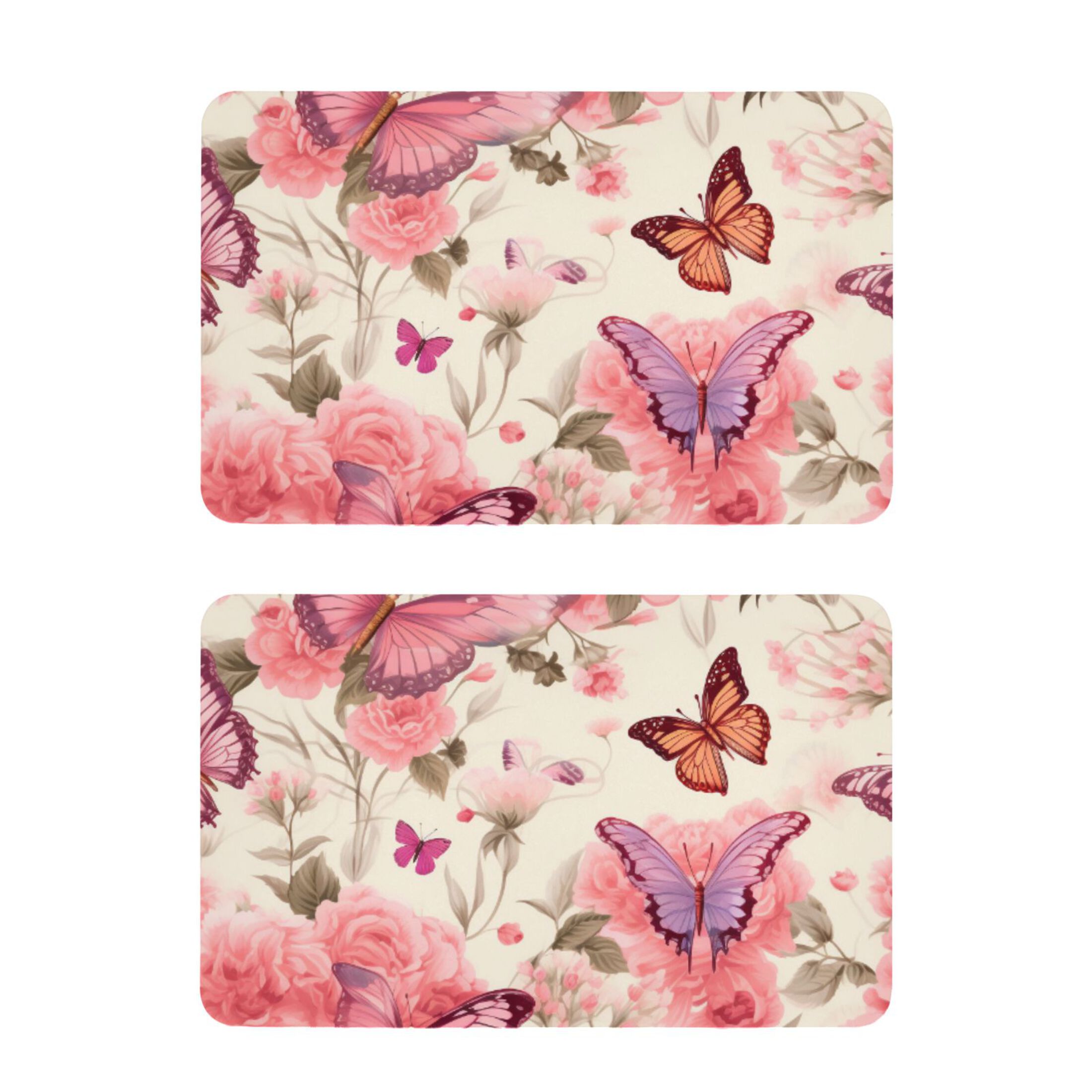 Butterflies on Peonies Refrigerator Magnet Stickers Square Fridge ...