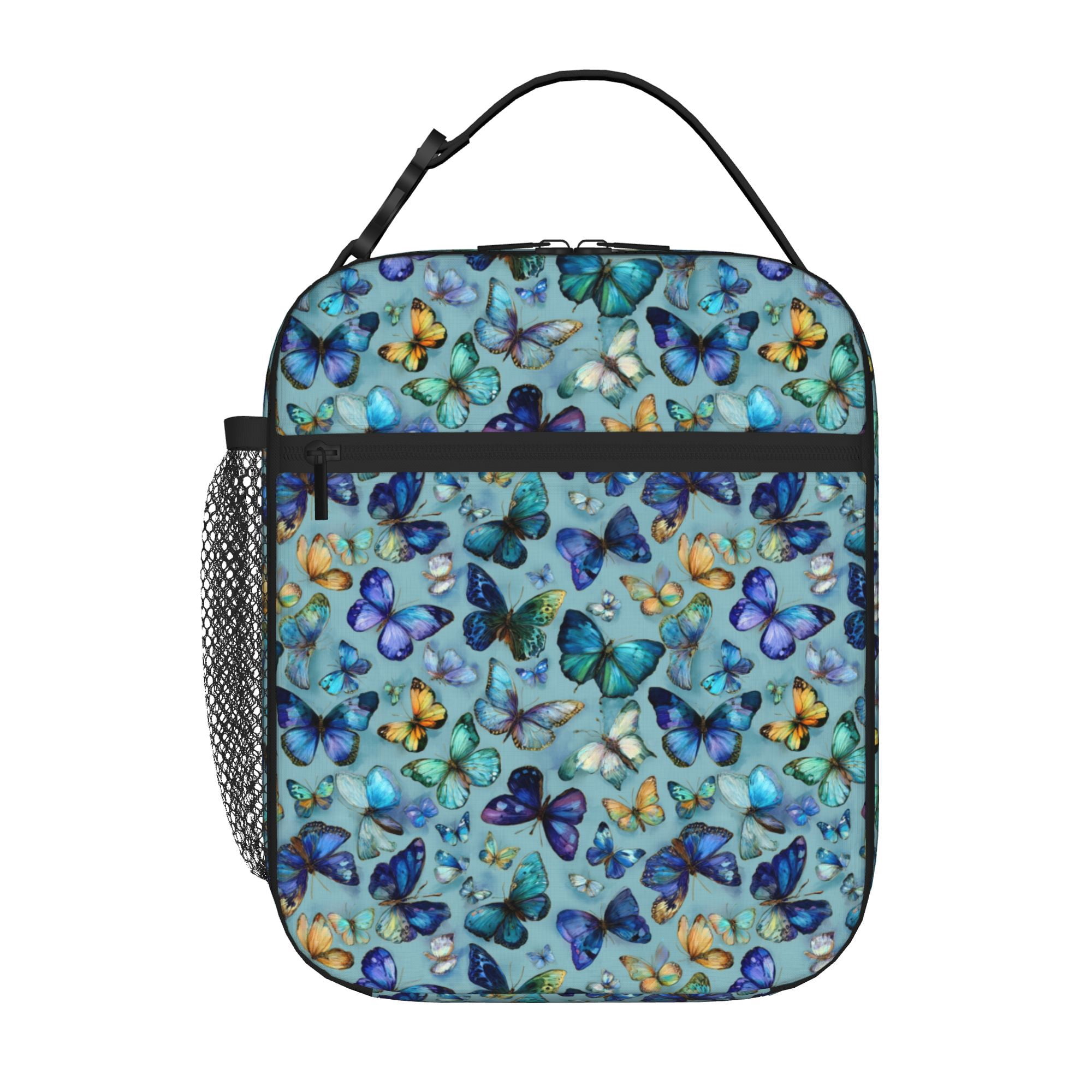Butterflies patterned background Lunch Bag,Insulated Lunch Bag ...