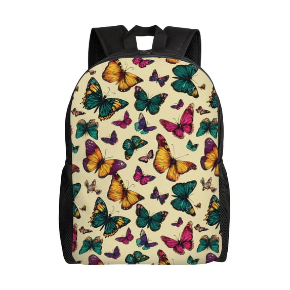 Butterflies patterned background Backpack with 15 Inch Laptop ...
