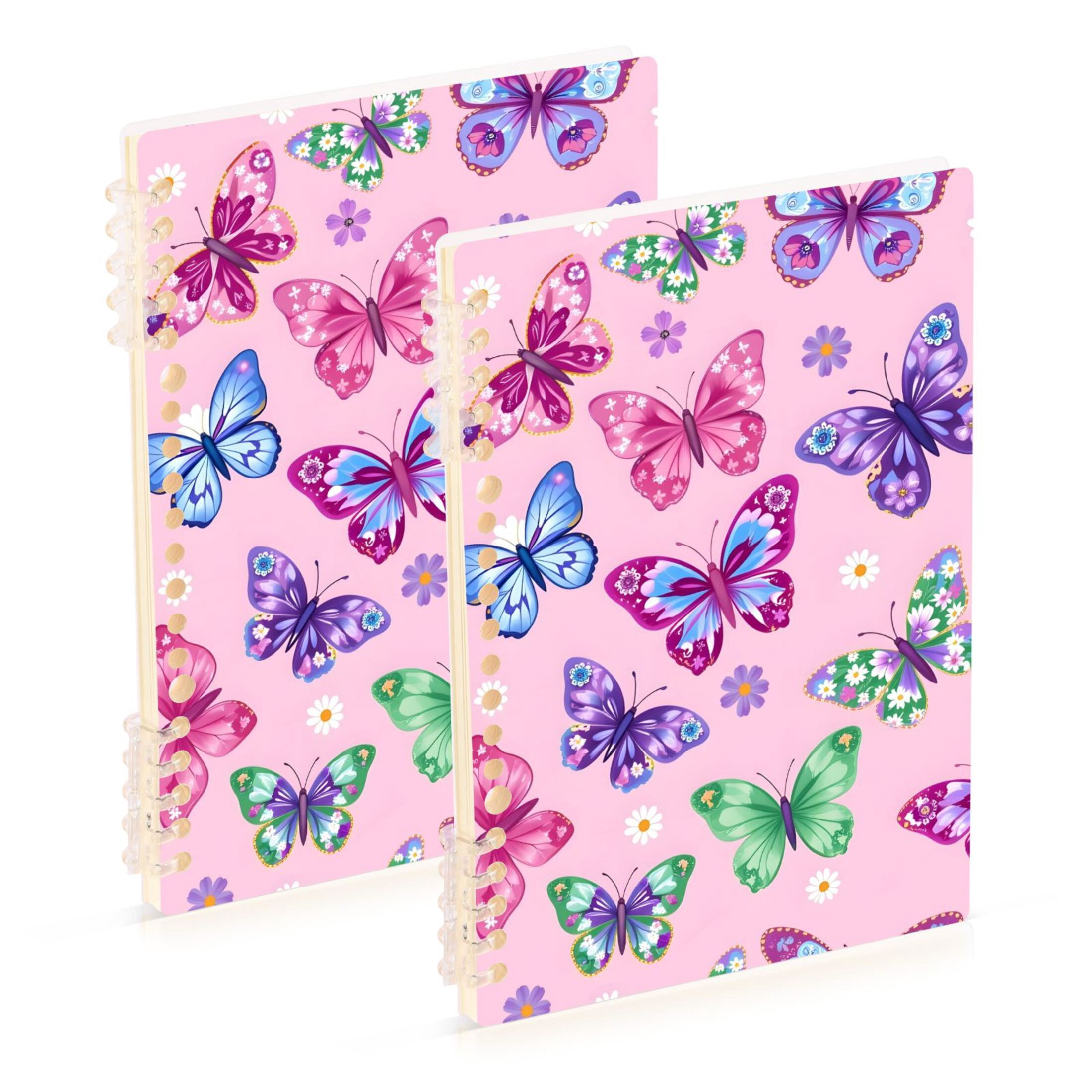 Butterflies with Flower Patterns Notebook Detachable Coil Notebook ...