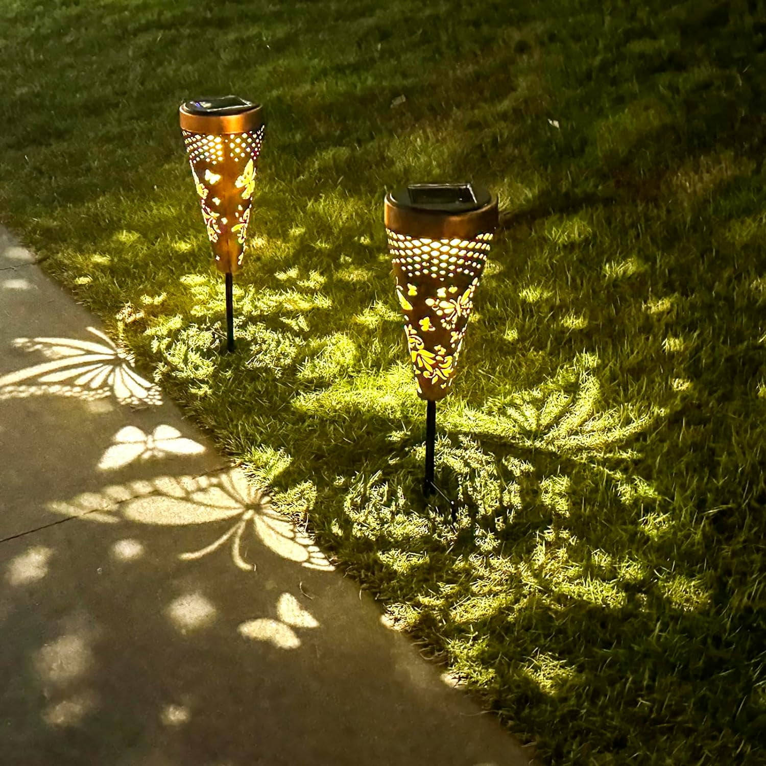 Butterfly 2 Pack Solar Pathway Lights Outdoor,Metal Garden Decorations ...