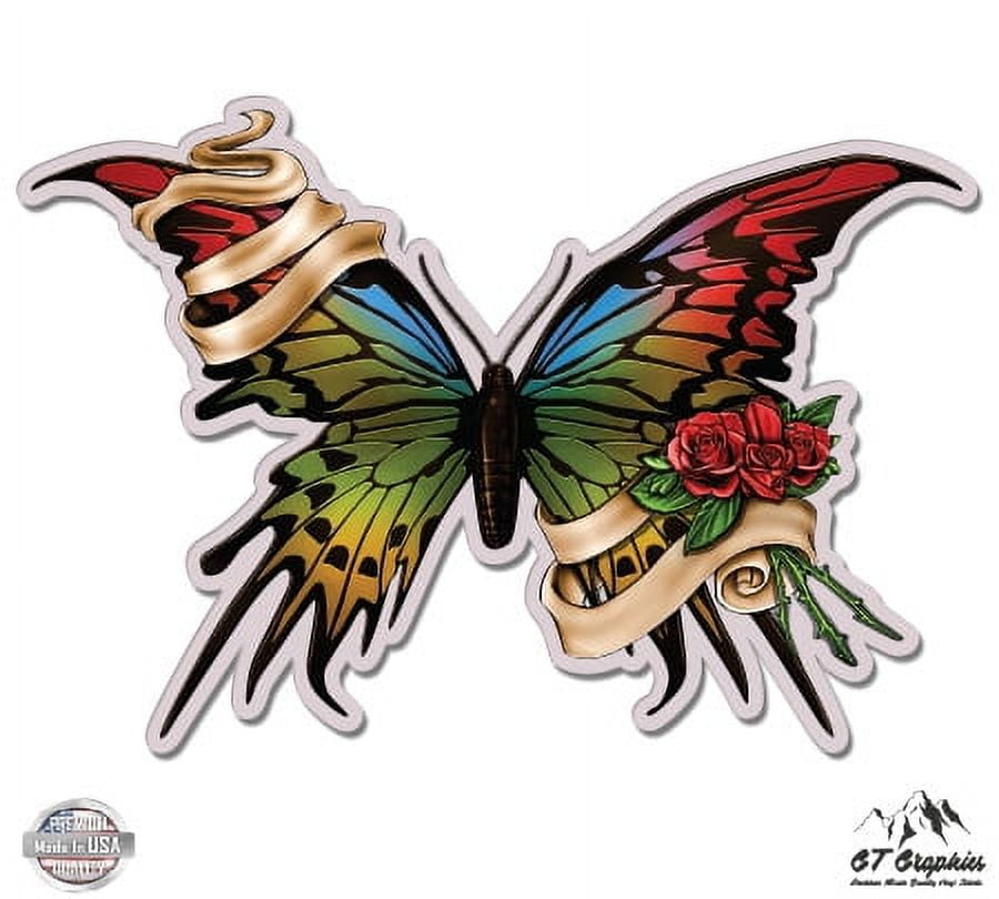 Butterfly - 3" Vinyl Sticker - For Car Laptop I-Pad Phone Helmet Hard ...