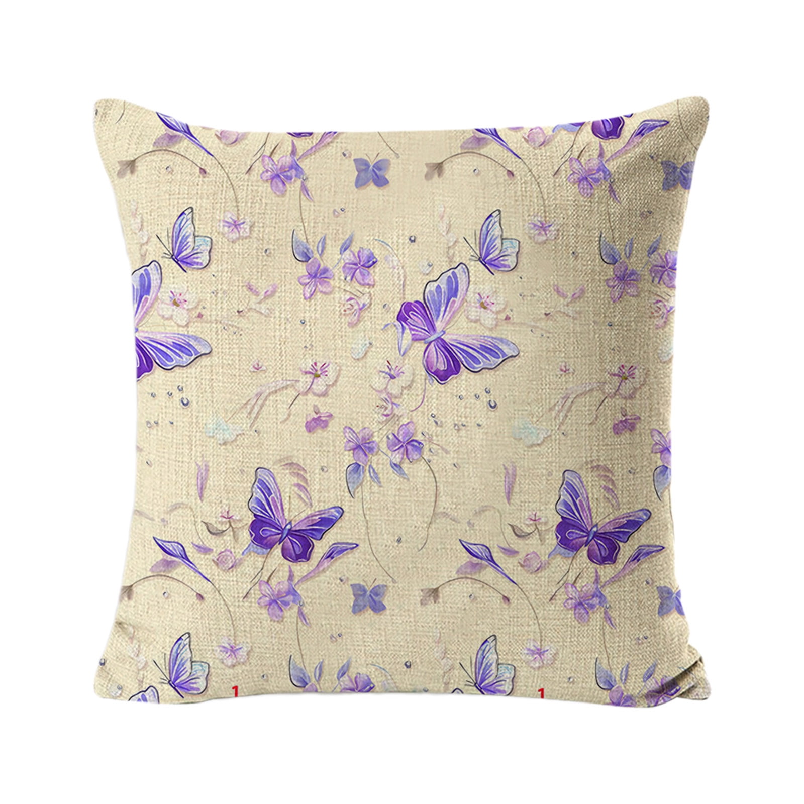 Butterfly 3D Pillowcase with Vibrant Prints Linen Fabric for Home Sofa ...