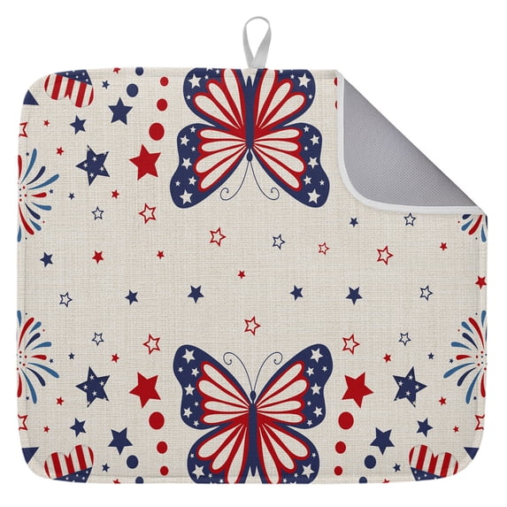 Butterfly 4th of July Dish Drying Mat for Kitchen Counter,Independence ...