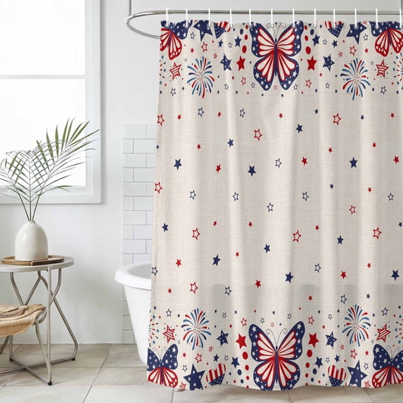 Butterfly 4th of July Waterproof Fabric Shower Curtain,Independence Day ...