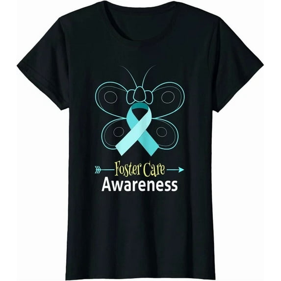 Butterfly Adoption Foster Care Ribbon Awareness T-Shirt - Walmart.com