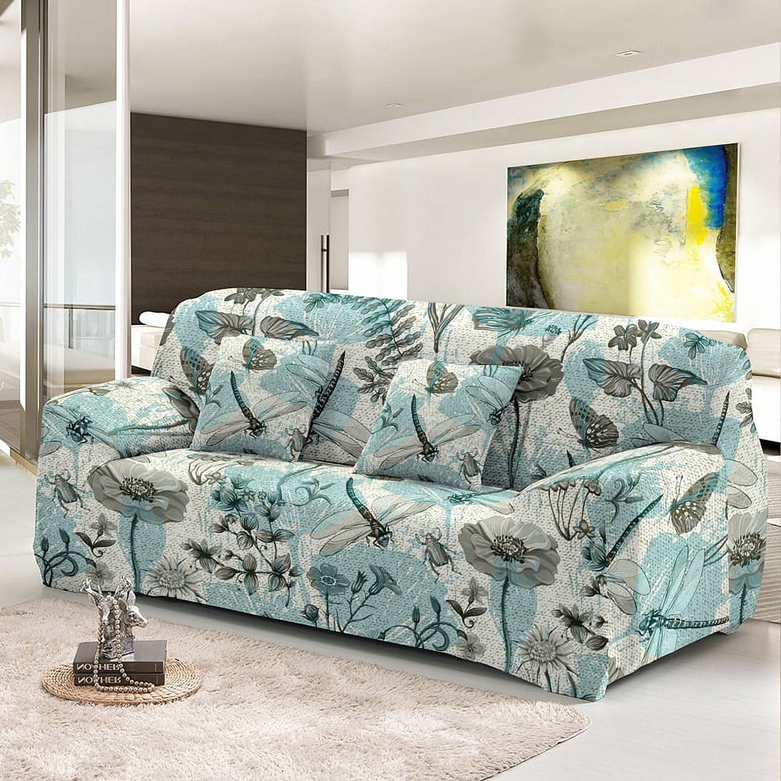 Butterfly And Dragonfly Sofa Cover For Living Room Elastic All ...