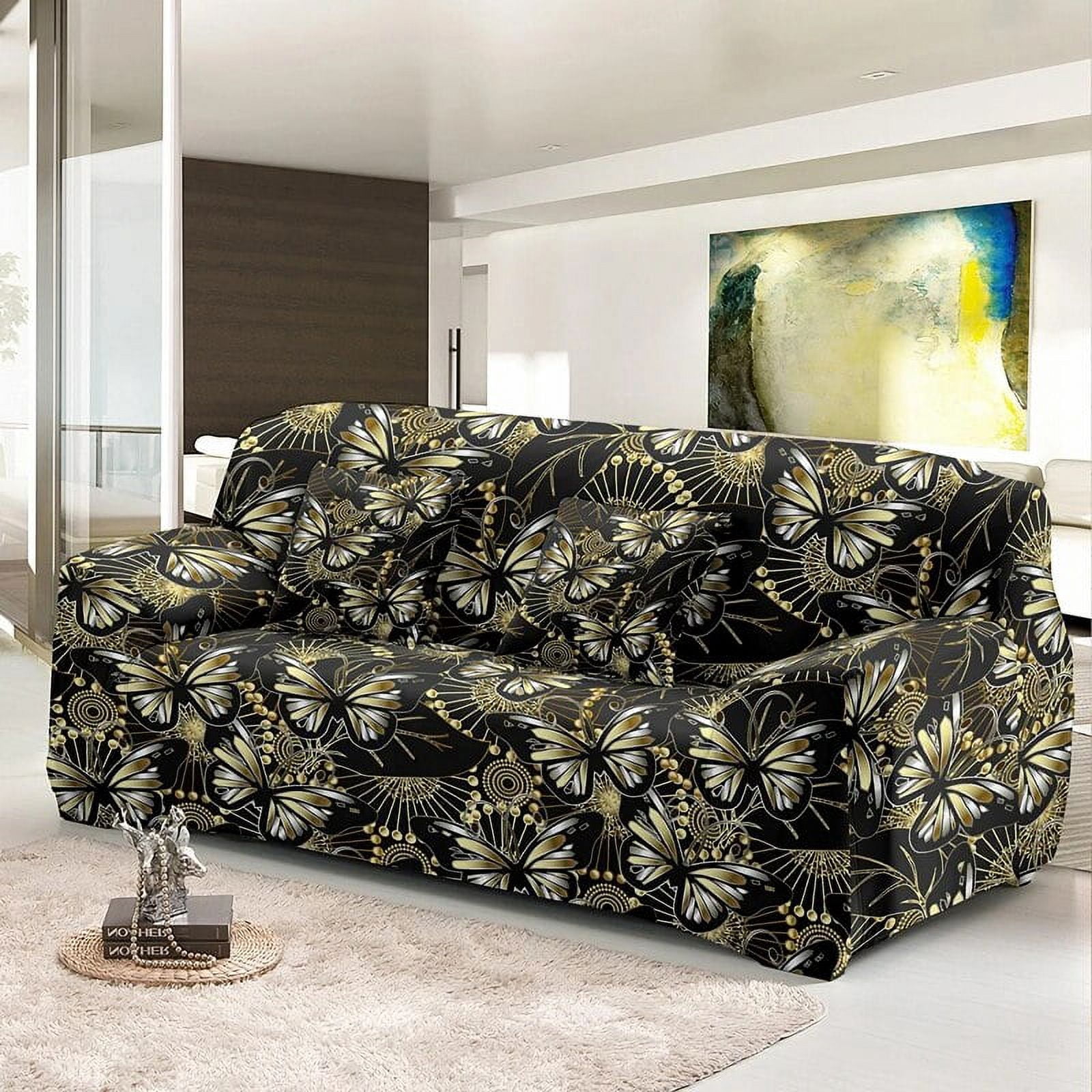 Butterfly And Dragonfly Sofa Cover For Living Room Elastic All ...