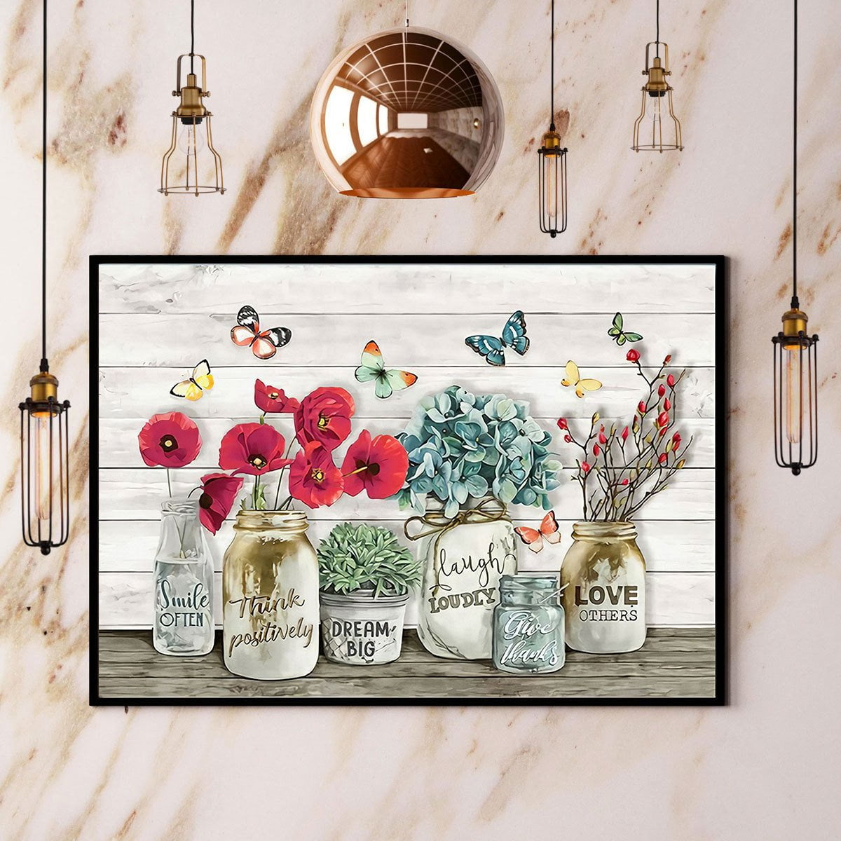 Butterfly And Flower Canning Smile Often Think Positively Dream Big ...