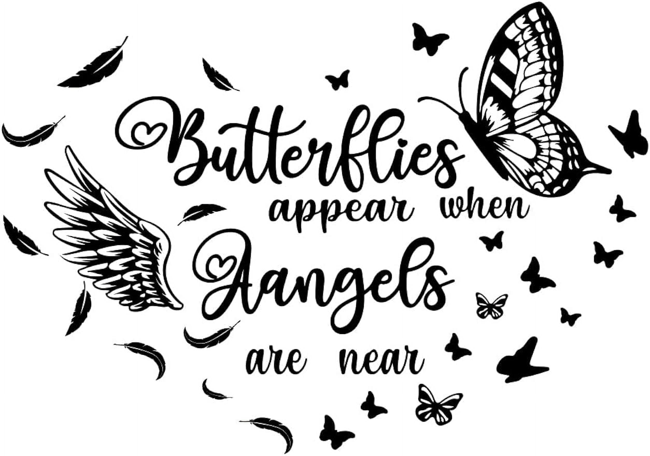 Butterfly Angel Wings Wall Decals Wall Stickers Inspirational Quotes ...