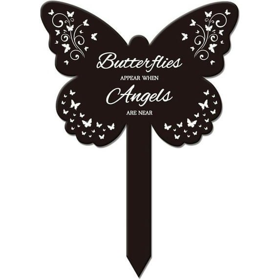 Butterfly Angles Garden Stake Memorial Remembrance Plaque Stake for ...
