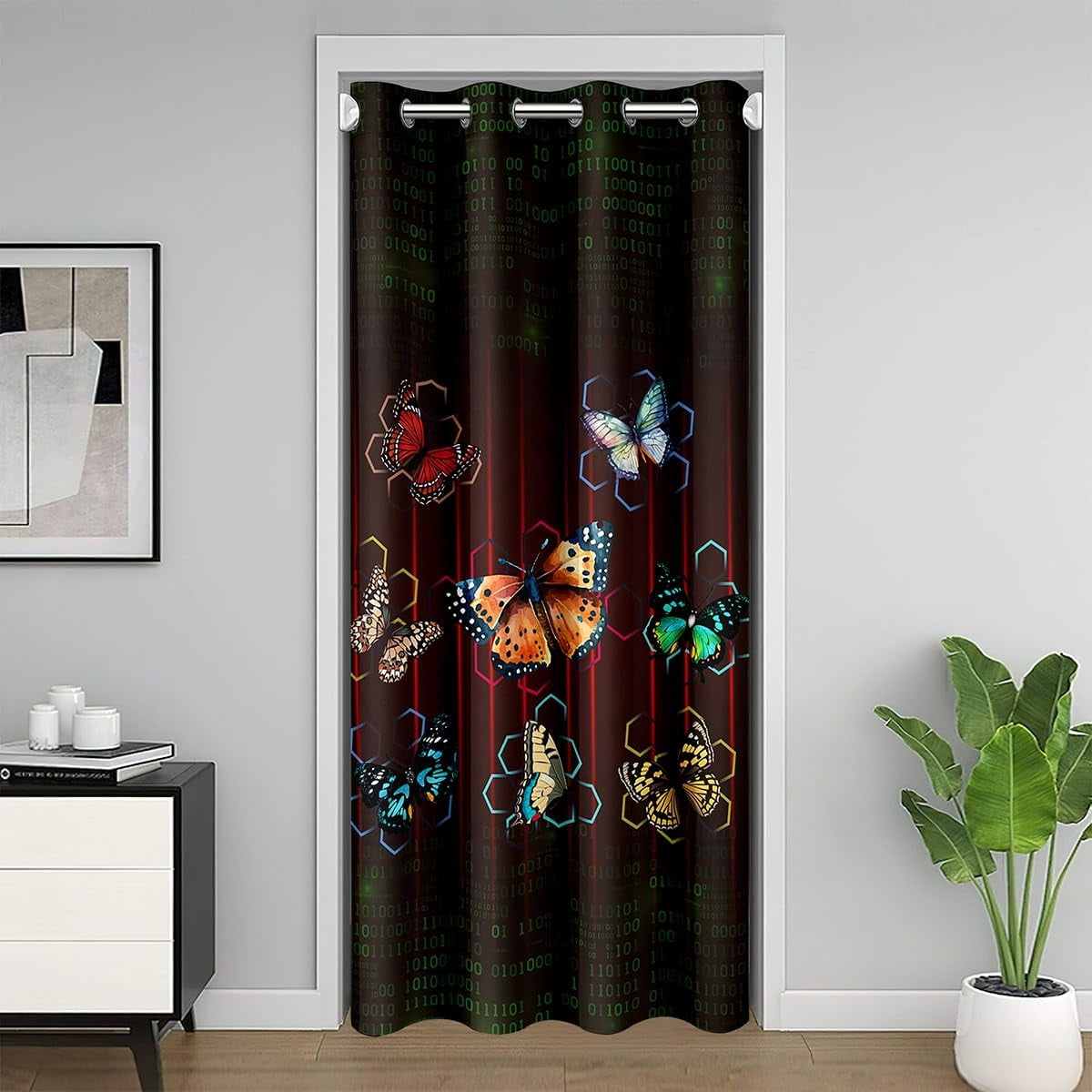 Butterfly Animal Door Curtains Privacy Closet Nor for Bedroom Dining ...