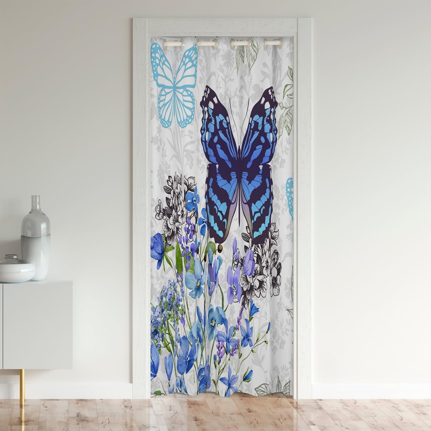 Butterfly Animal Door Curtains Privacy Closet Nor for Bedroom Dining ...