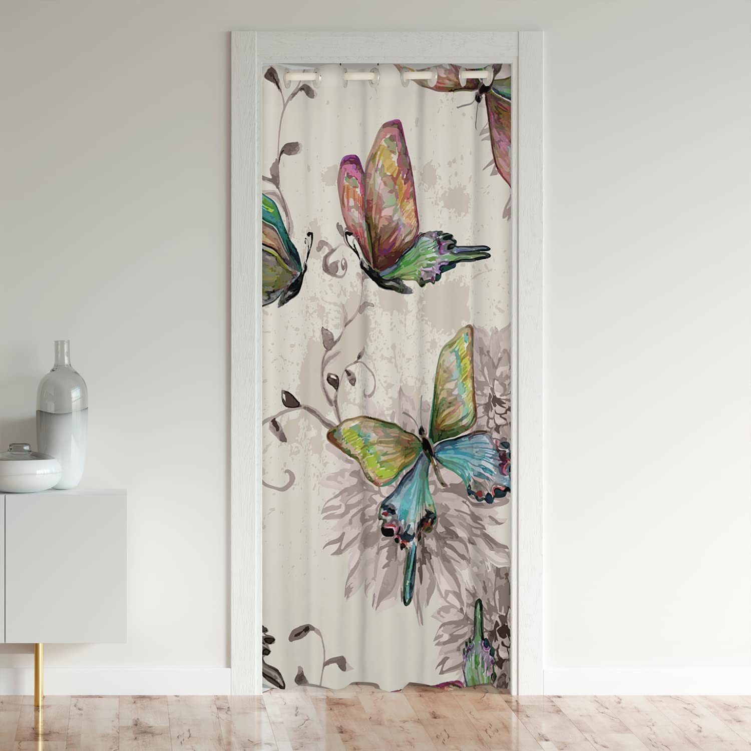 Butterfly Animal Door Curtains Privacy Closet Nor for Bedroom Dining ...