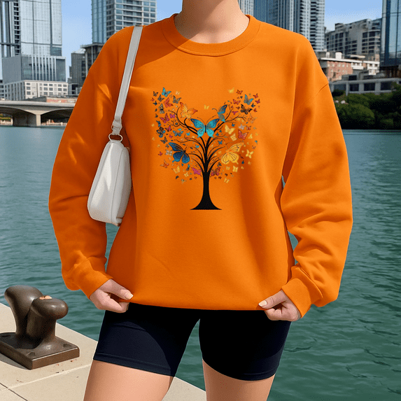 Butterfly Animal On Tree Colorful Zoo Art Insect Lover Sweatshirt, for ...