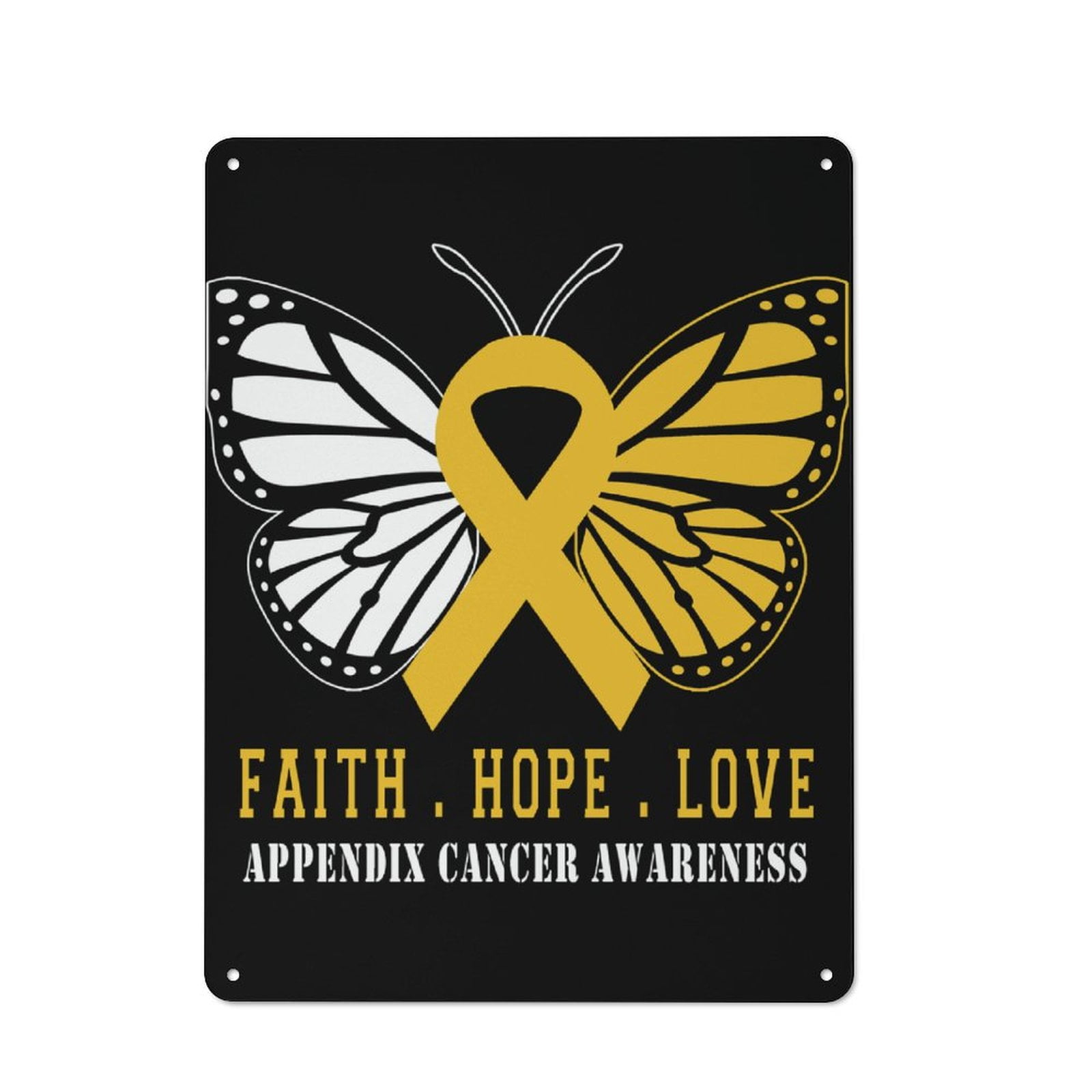 Butterfly Appendix Cancer Awareness Metal Tin Sign,Wall Decor Sign ...