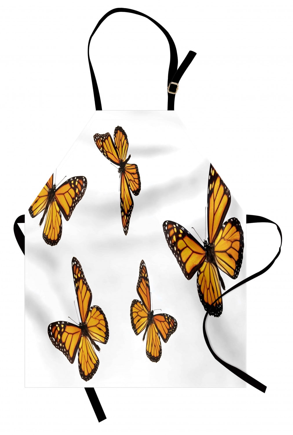 Butterfly Apron, Monarch Moth Delicate Creature with Wings on Plain ...