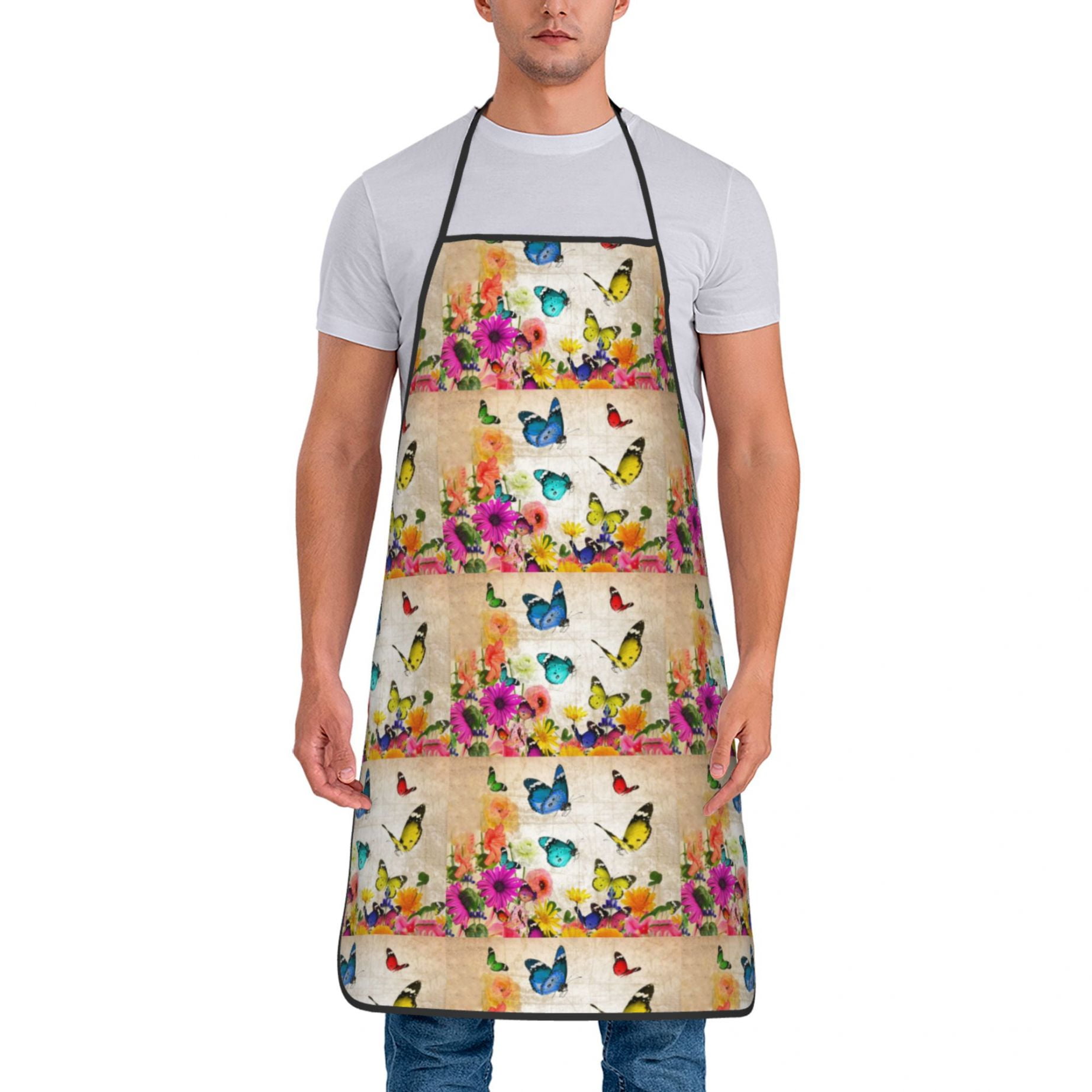 Butterfly Aprons for Women Men Waterproof Apron Kitchen Chef Cooking ...
