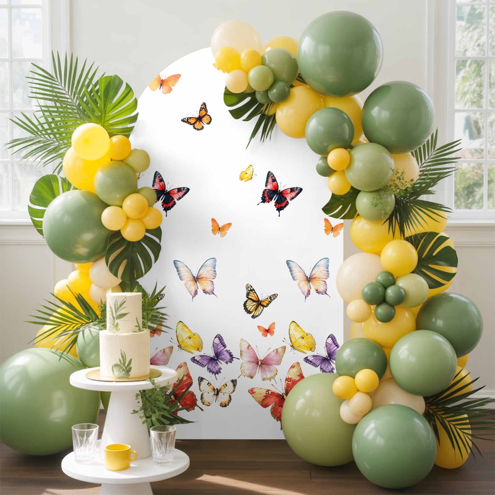 Butterfly Arch Backdrop Cover, 6.6FT, Spandex Arch Covers Double-Sided ...