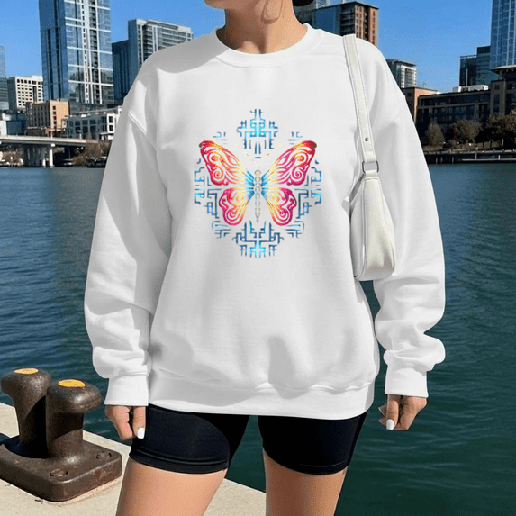Butterfly Art Mandala Animal Graphic Zen Spiritual Gift Sweatshirt, for ...