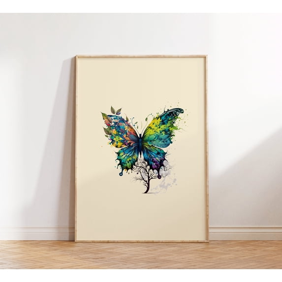 Butterfly Art Print Hand Drawn Butterfly Wall Decor Print Art Butterfly ...