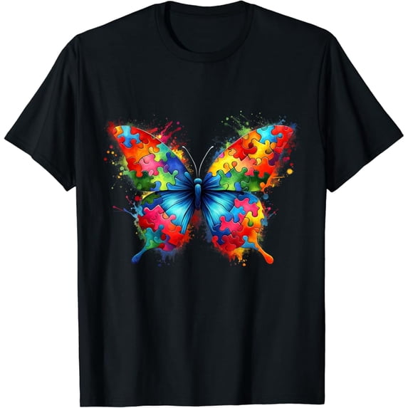 Butterfly Autism Awareness Colorful Autistic T-Shirt - Walmart.com