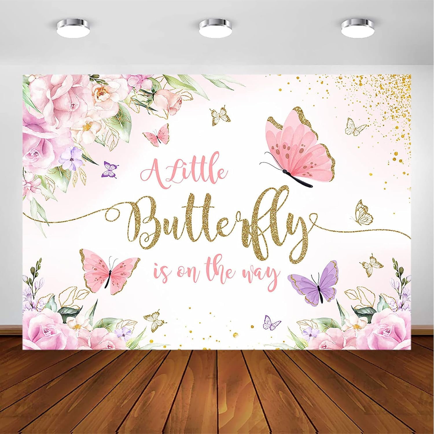 Butterfly Baby Shower Backdrop for Girl's A Little Butterfly is on The ...