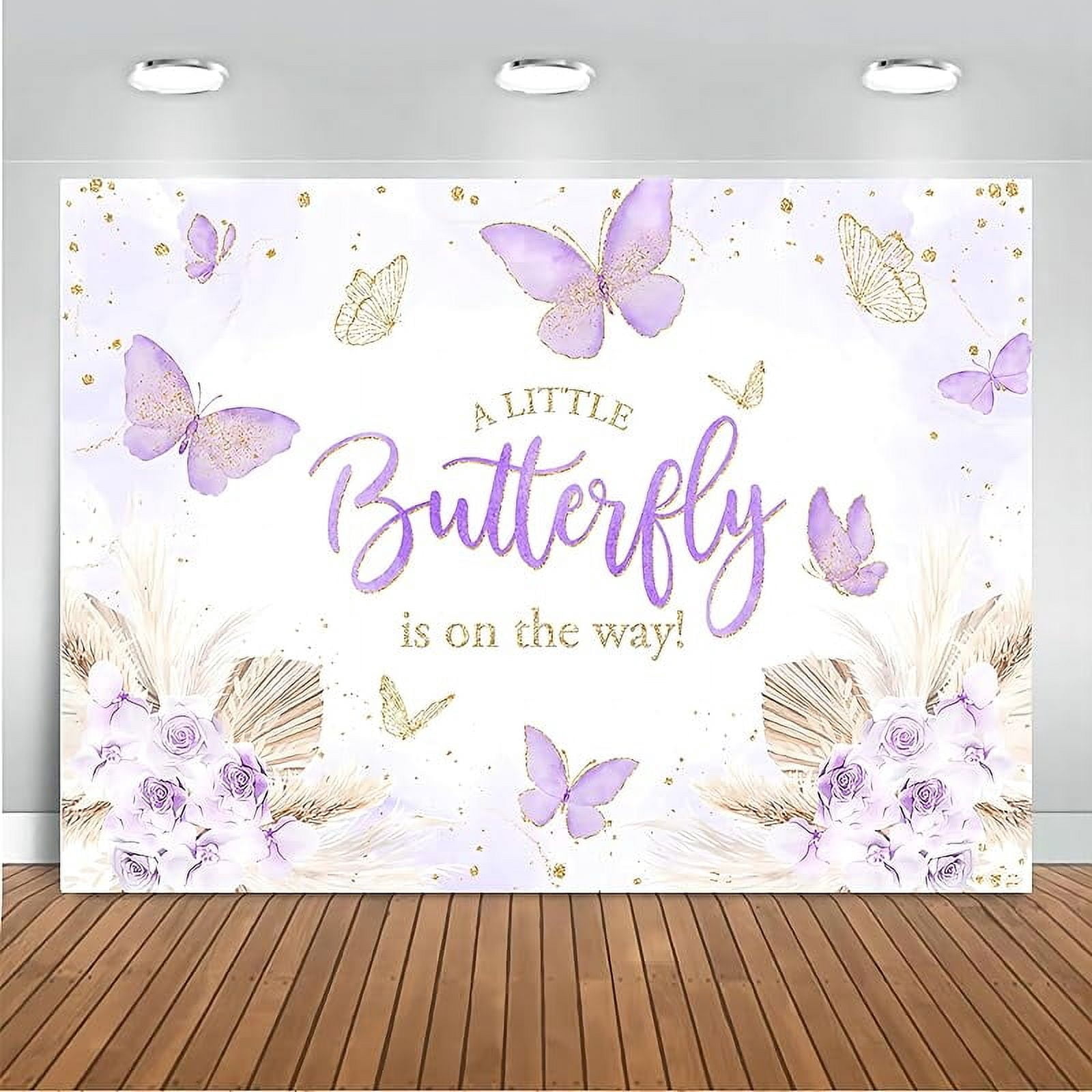 Butterfly Baby Shower Backdrop for Girl's A Little Butterfly is on The ...