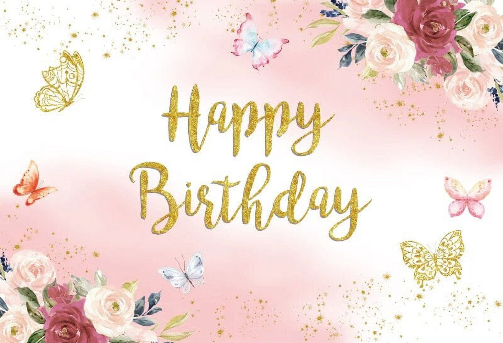 Butterfly Baby Shower Backdrop Photo Purple and Pink Floral Gold Spots ...