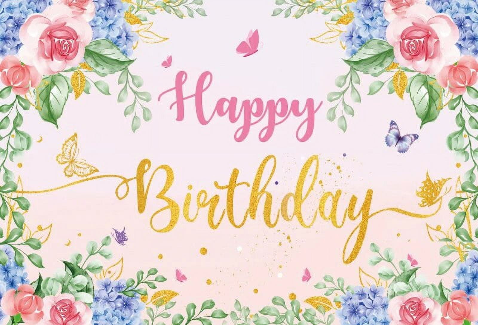 Butterfly Baby Shower Backdrop Photo Purple and Pink Floral Gold Spots ...