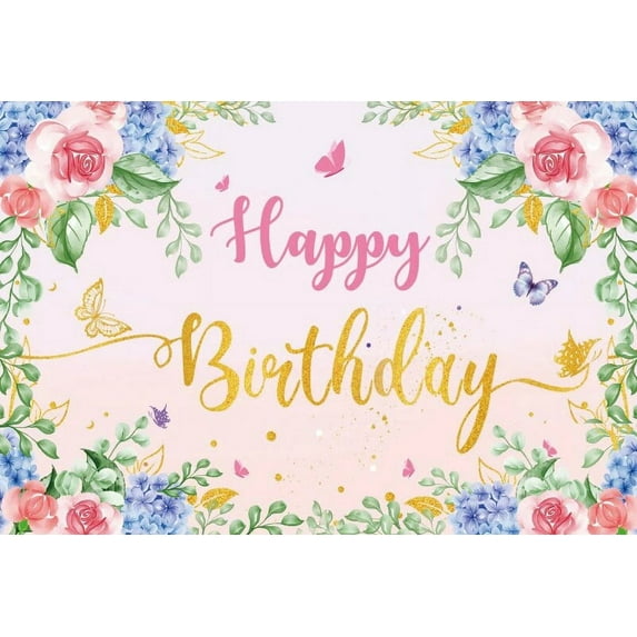 Butterfly Baby Shower Backdrop Photo Purple and Pink Floral Gold Spots ...