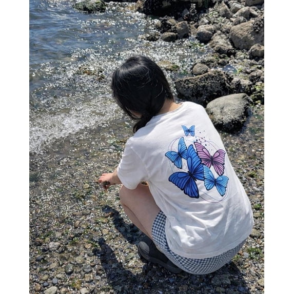 Butterfly Back Print Boxy Tee – Customizable Oversized Cotton T-Shirt ...
