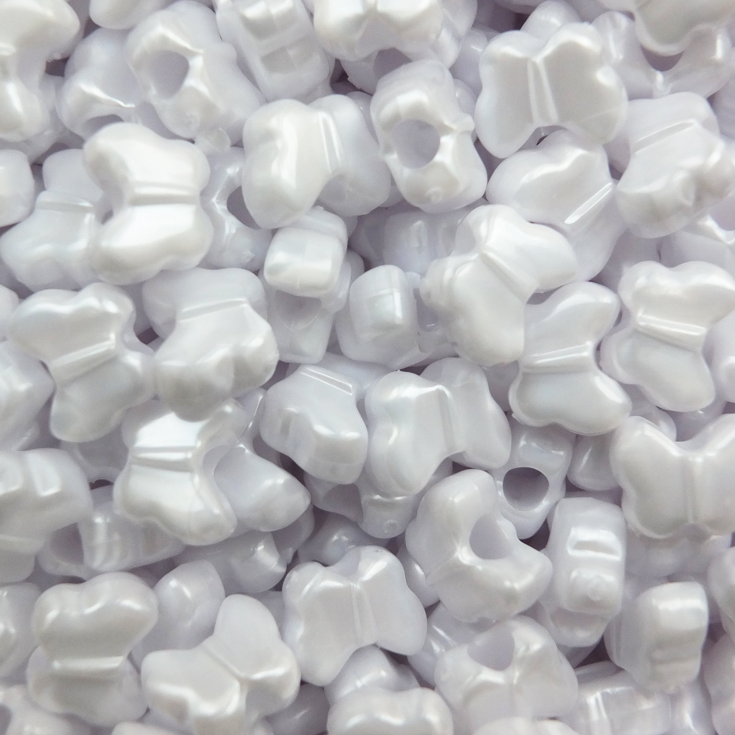 Butterfly Beads Pearl White Large Hole Pony Beads Made in USA - Walmart.com