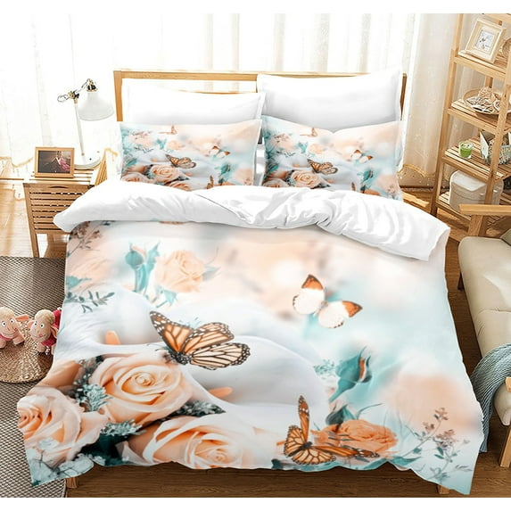 Butterfly Bedding Set,Butterfly Duvet Cover Set Twin Full Queen King ...