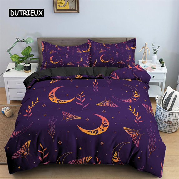 Butterfly Bedding Set Full King Size Hippie Boho Moth Duvet Cover ...