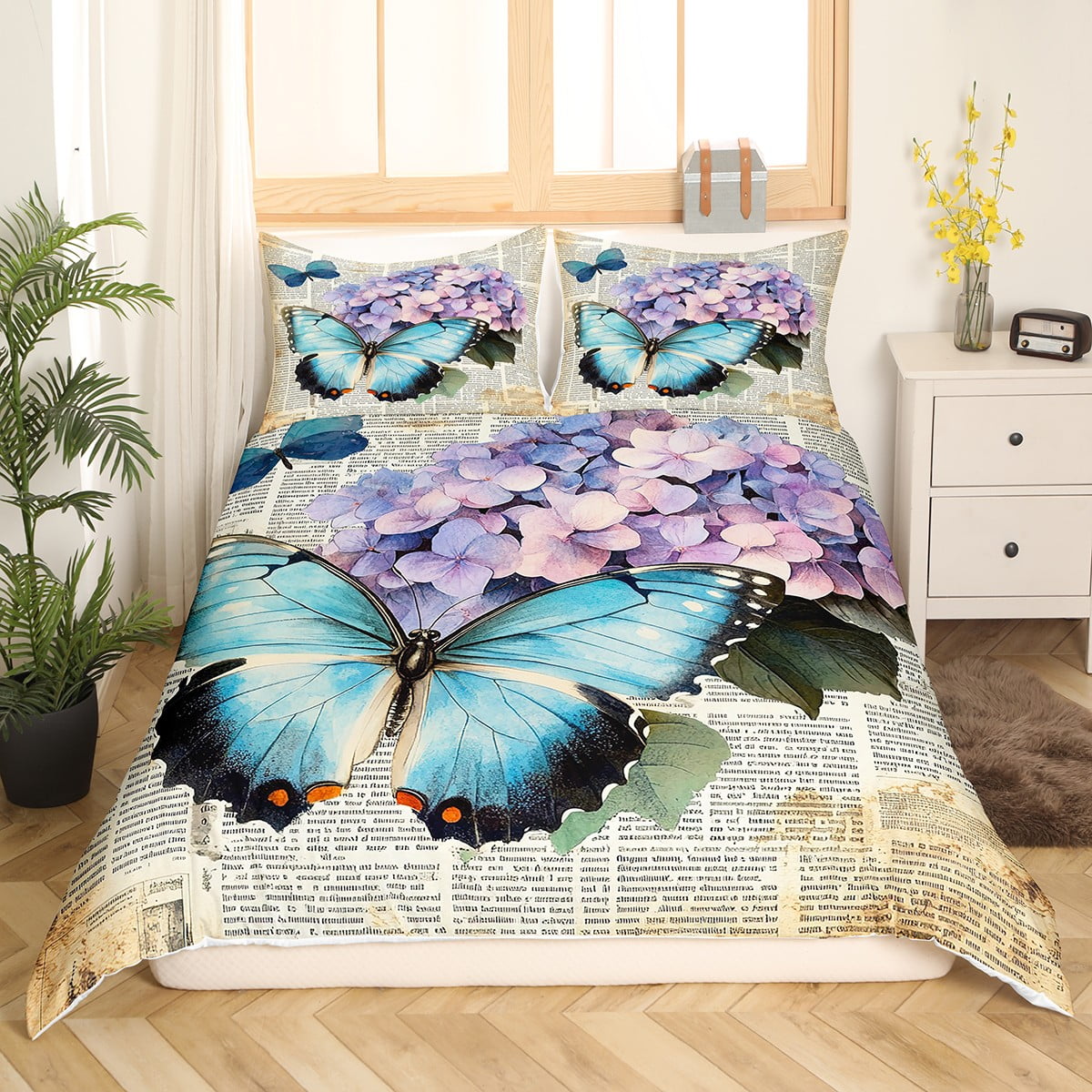 Butterfly Bedding Set Blue Dreamy Butterfly Duvet Cover Purple ...