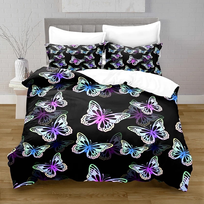 Butterfly Bedding Set for Girls Teens Adults,3Piece Beautiful Butterfly ...