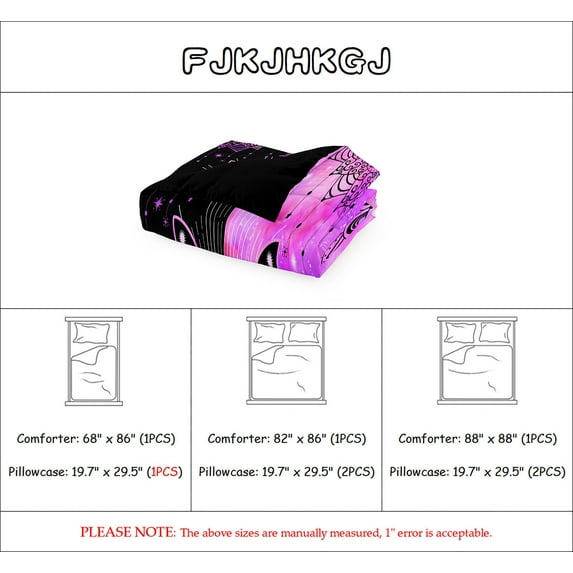 Butterfly Bedding Set forWomen, Boho Sun Moon Printed Comforter Full ...