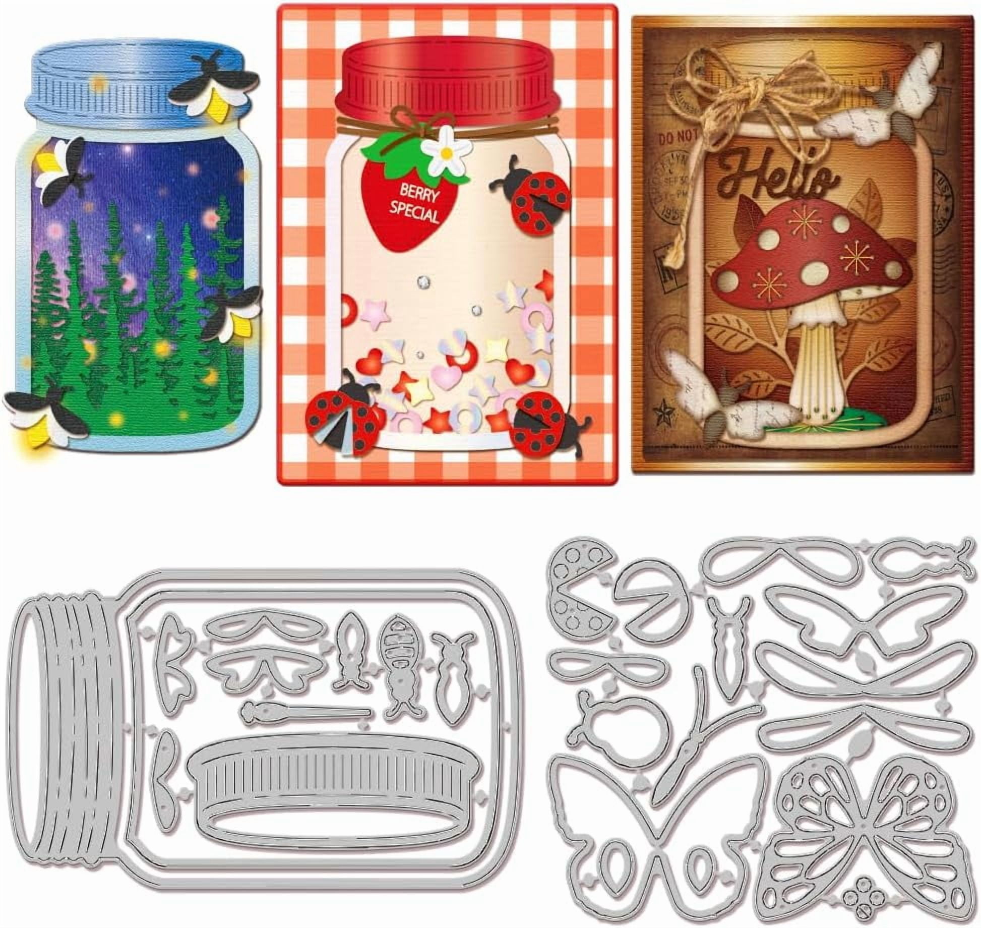 Butterfly Bee Insect Jar Metal Cutting Dies Ladybug Dragonfly Cut Dies ...